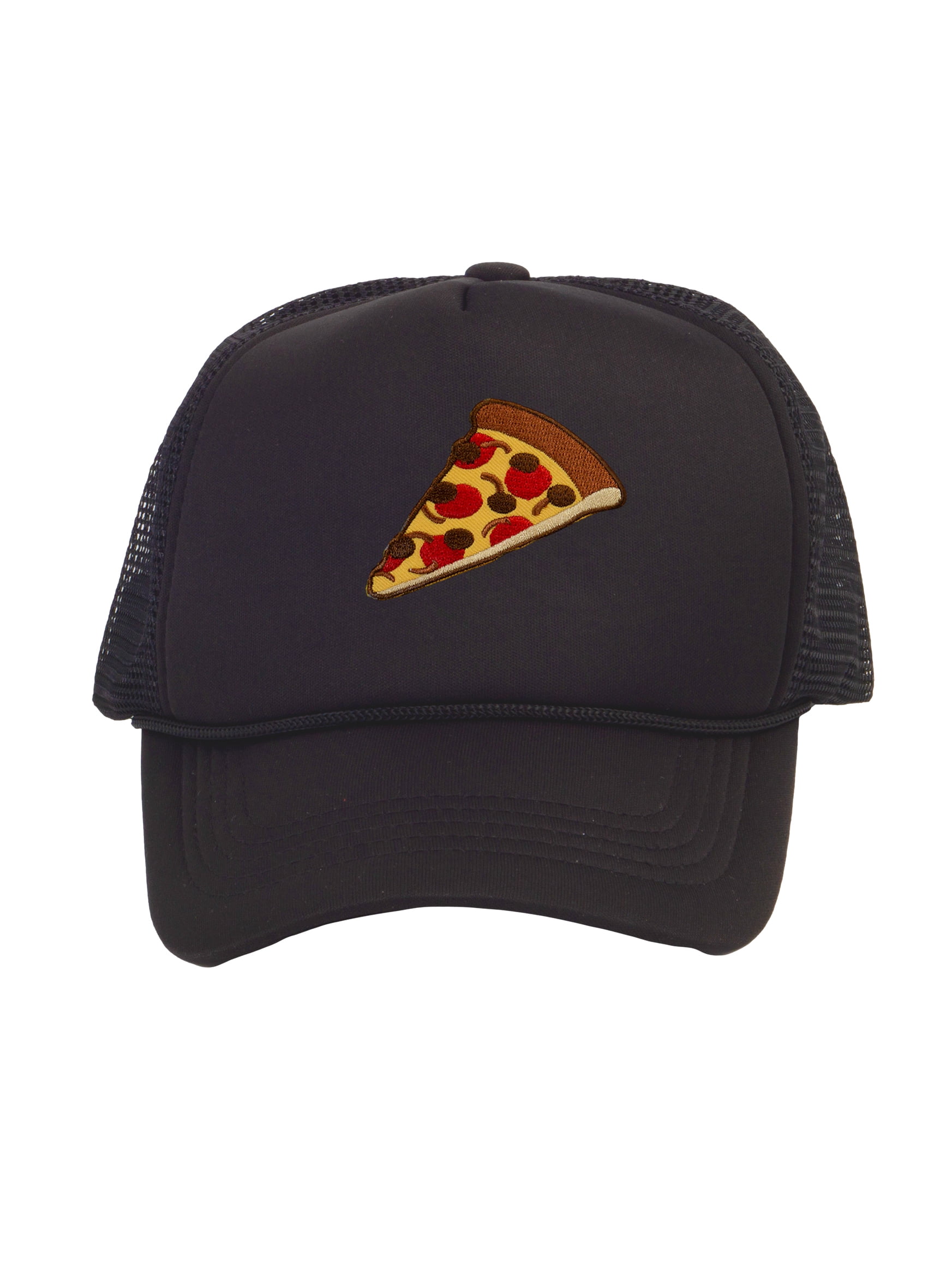 Adult Men's Pepperoni Pizza Slice Rope Foam Trucker Hat, Black ...