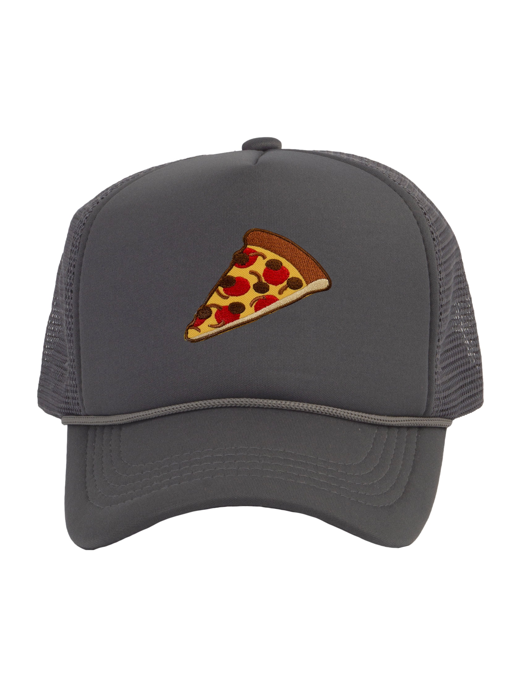 Adult Men's Pepperoni Pizza Slice Rope Foam Trucker Hat, Dark Grey ...