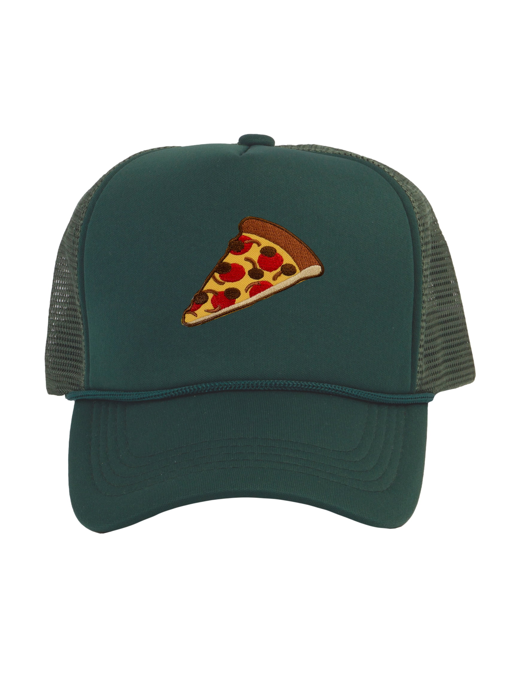 Adult Men's Pepperoni Pizza Slice Rope Foam Trucker Hat, Forest Green ...
