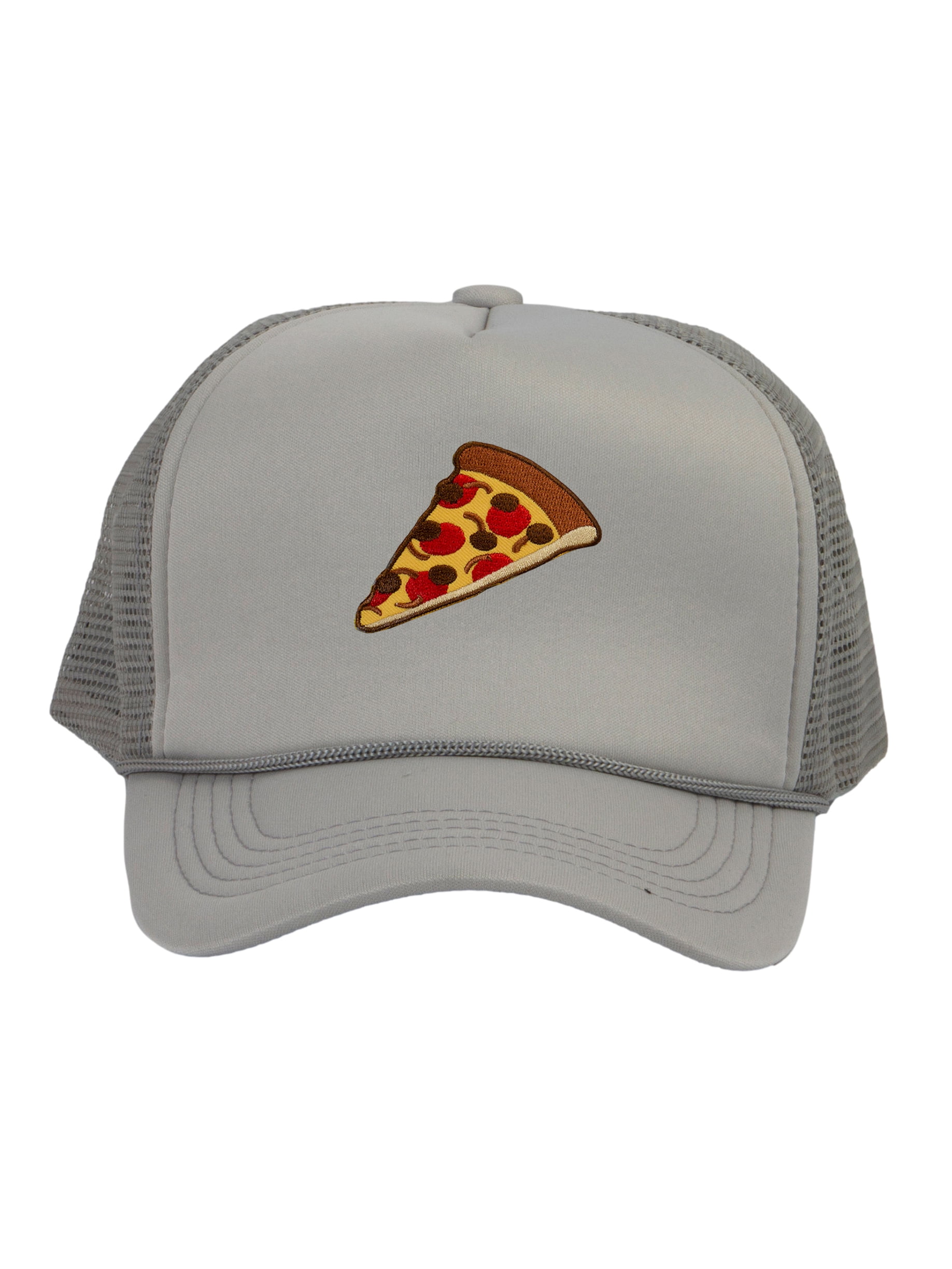Adult Men's Pepperoni Pizza Slice Rope Foam Trucker Hat, Light Grey ...