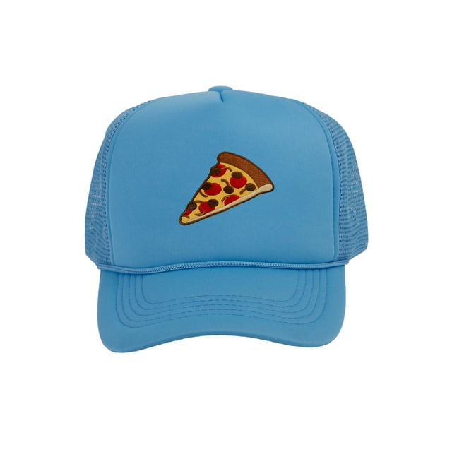 Adult Men's Pepperoni Pizza Slice Rope Foam Trucker Hat, Sky - Walmart.com