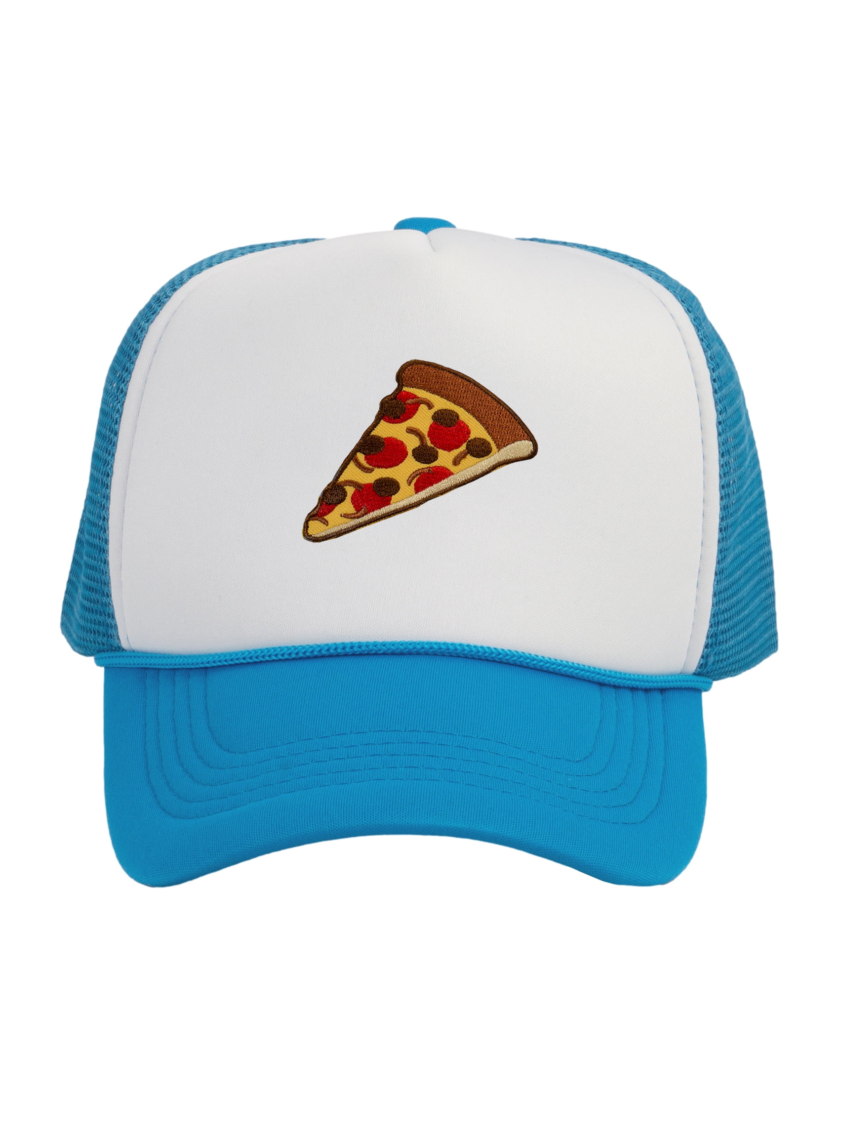 Adult Men's Pepperoni Pizza Slice Rope Foam Trucker Hat, White/Aqua ...