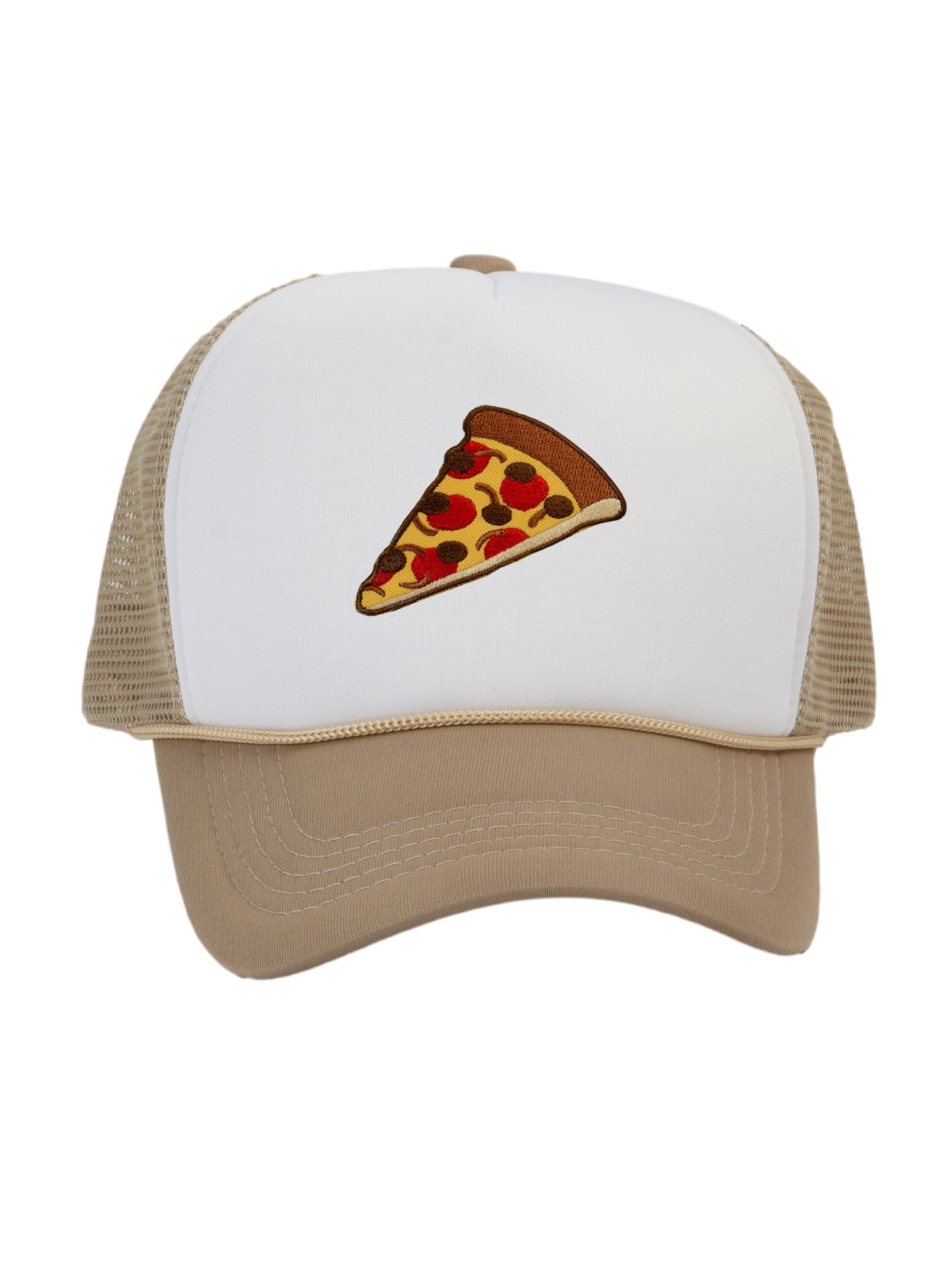 Adult Men's Pepperoni Pizza Slice Rope Foam Trucker Hat, White/Beige ...