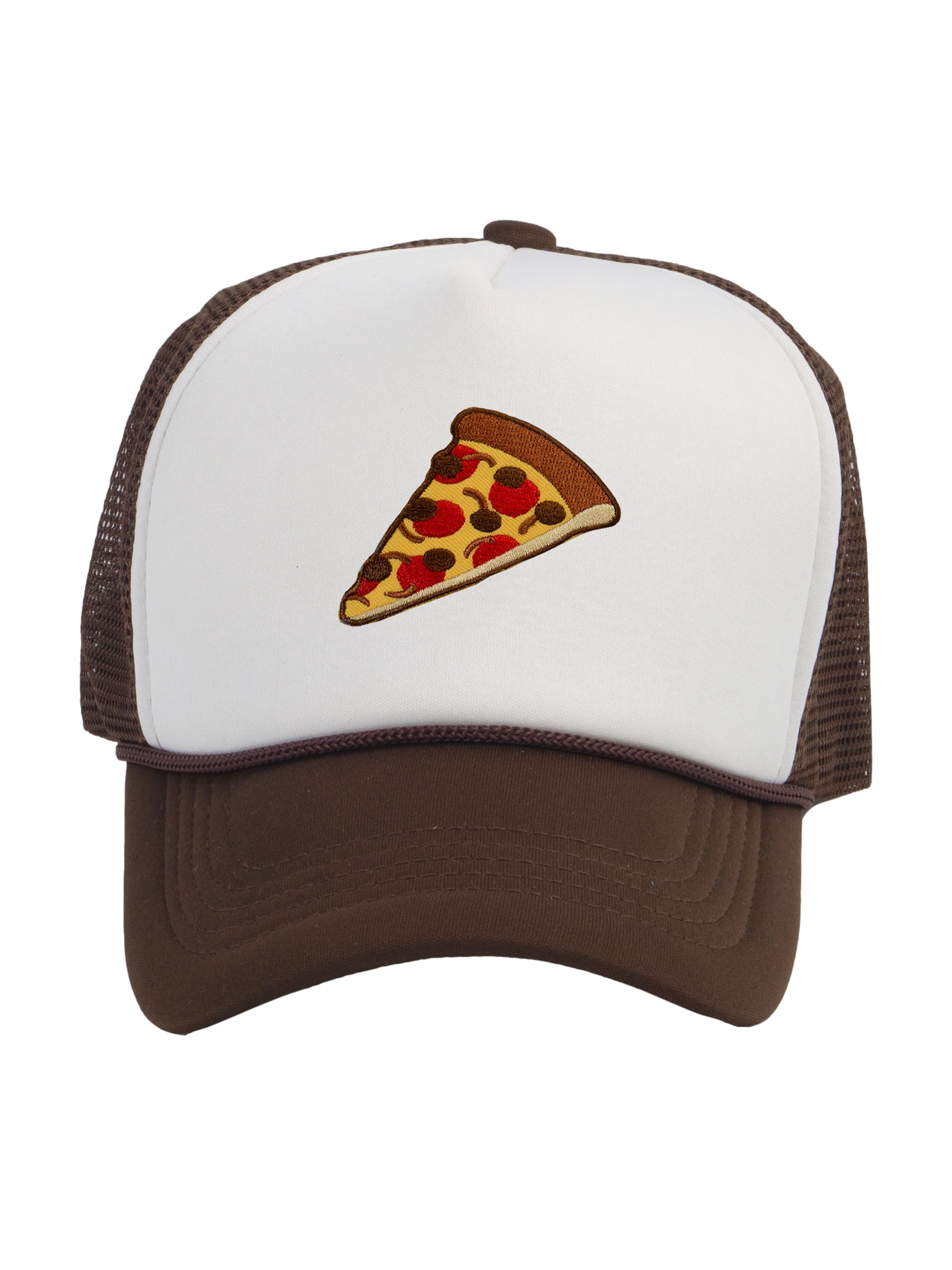 Adult Men's Pepperoni Pizza Slice Rope Foam Trucker Hat, White/Brown ...