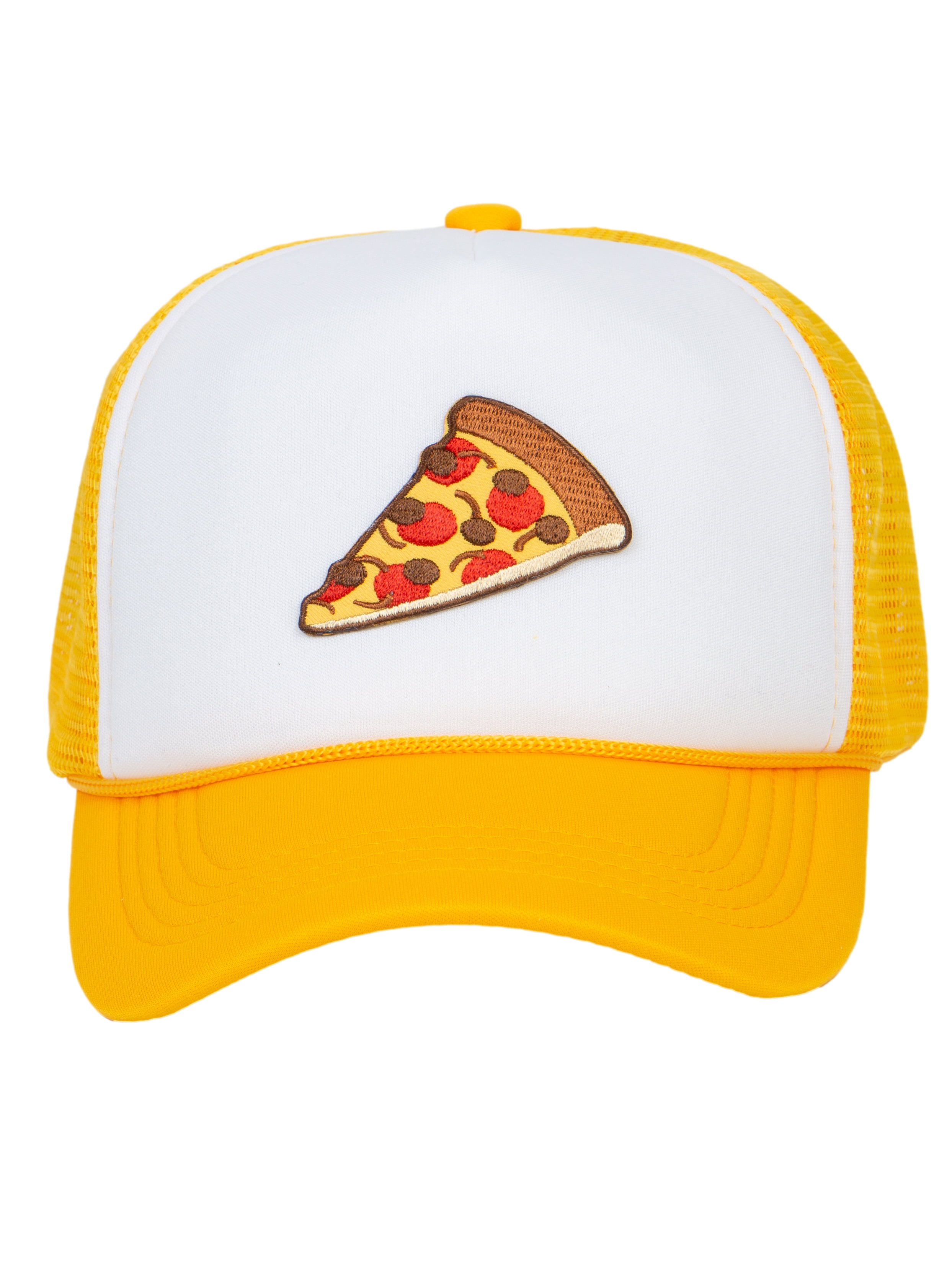 Adult Men's Pepperoni Pizza Slice Rope Foam Trucker Hat, White/Gold ...
