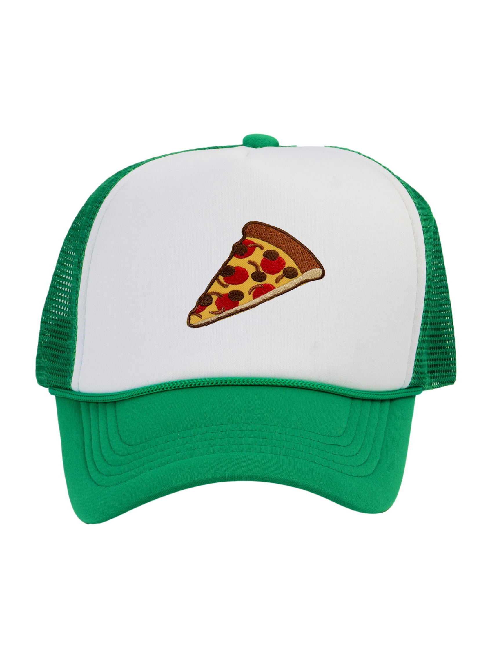 Adult Men's Pepperoni Pizza Slice Rope Foam Trucker Hat, White/Kelly ...