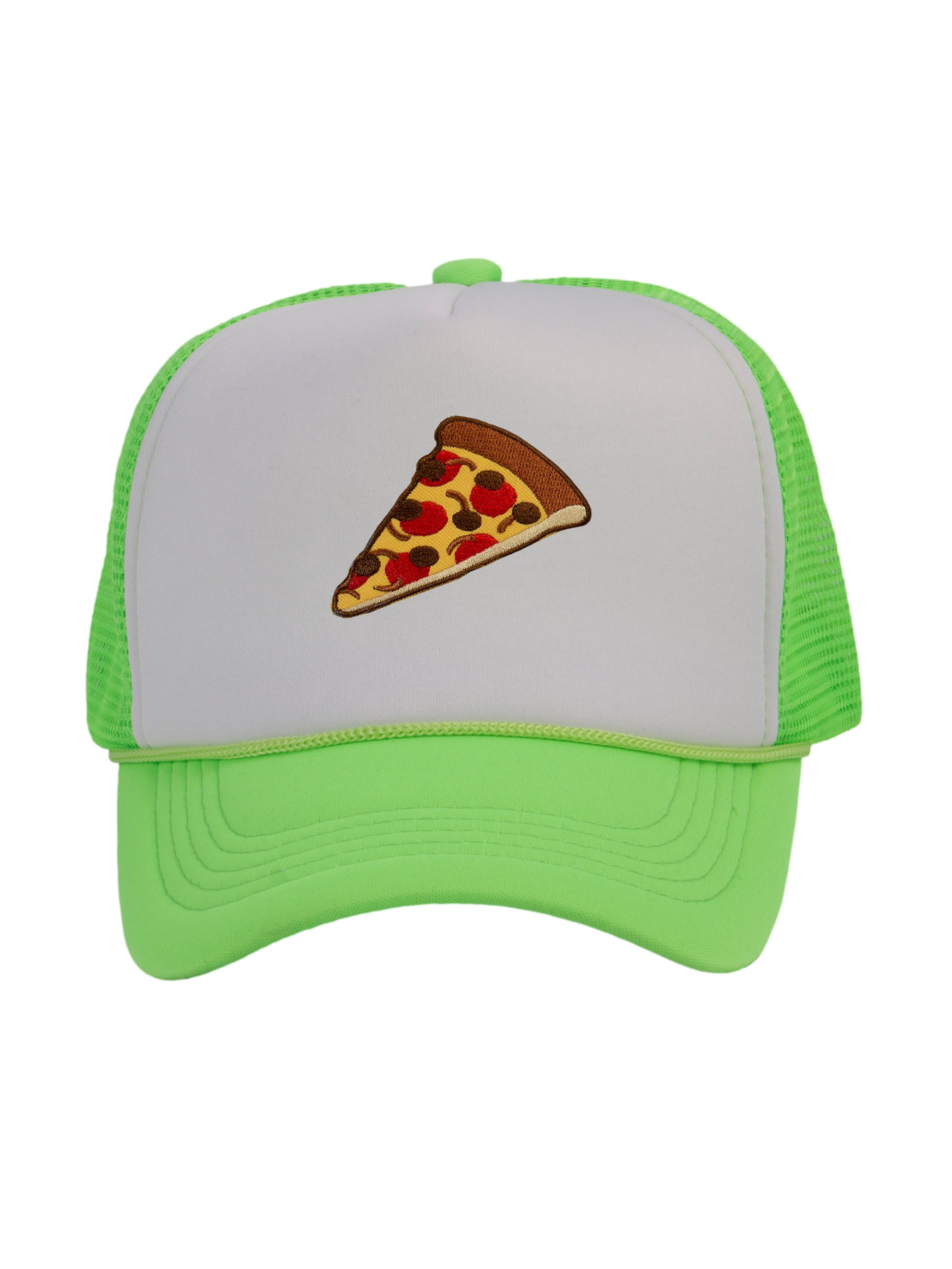 Adult Men's Pepperoni Pizza Slice Rope Foam Trucker Hat, White/Neon ...