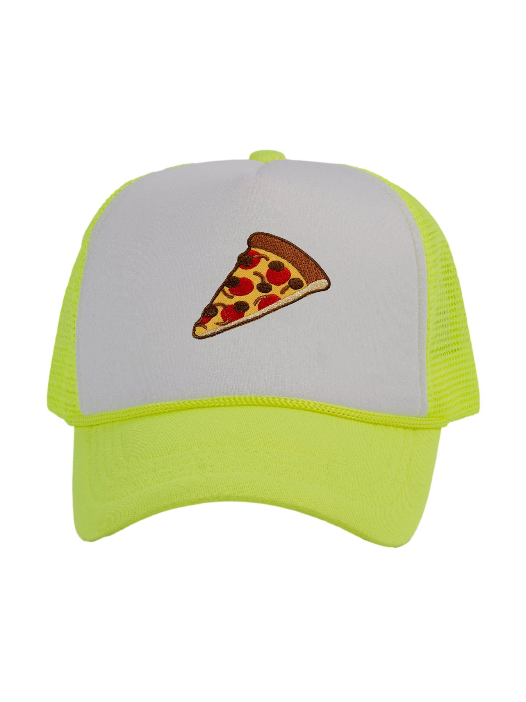 Adult Men's Pepperoni Pizza Slice Rope Foam Trucker Hat, White/Neon ...