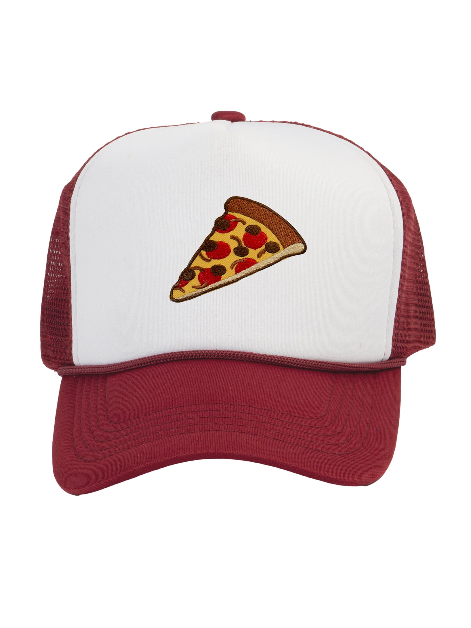 Adult Men's Pepperoni Pizza Slice Rope Foam Trucker Hat, White/Wine ...
