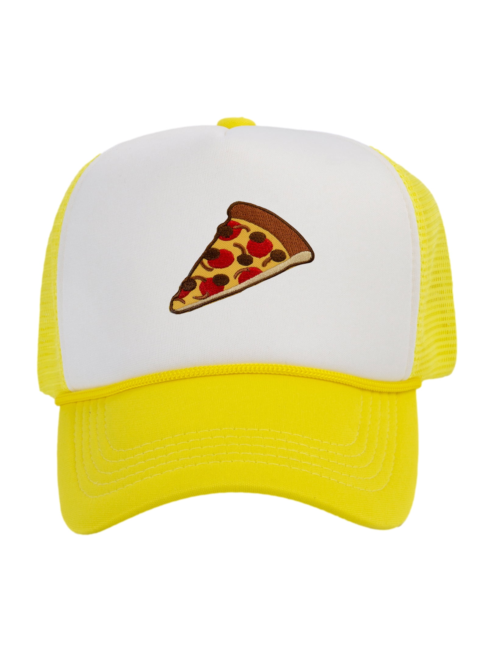 Adult Men's Pepperoni Pizza Slice Rope Foam Trucker Hat, White/Yellow ...