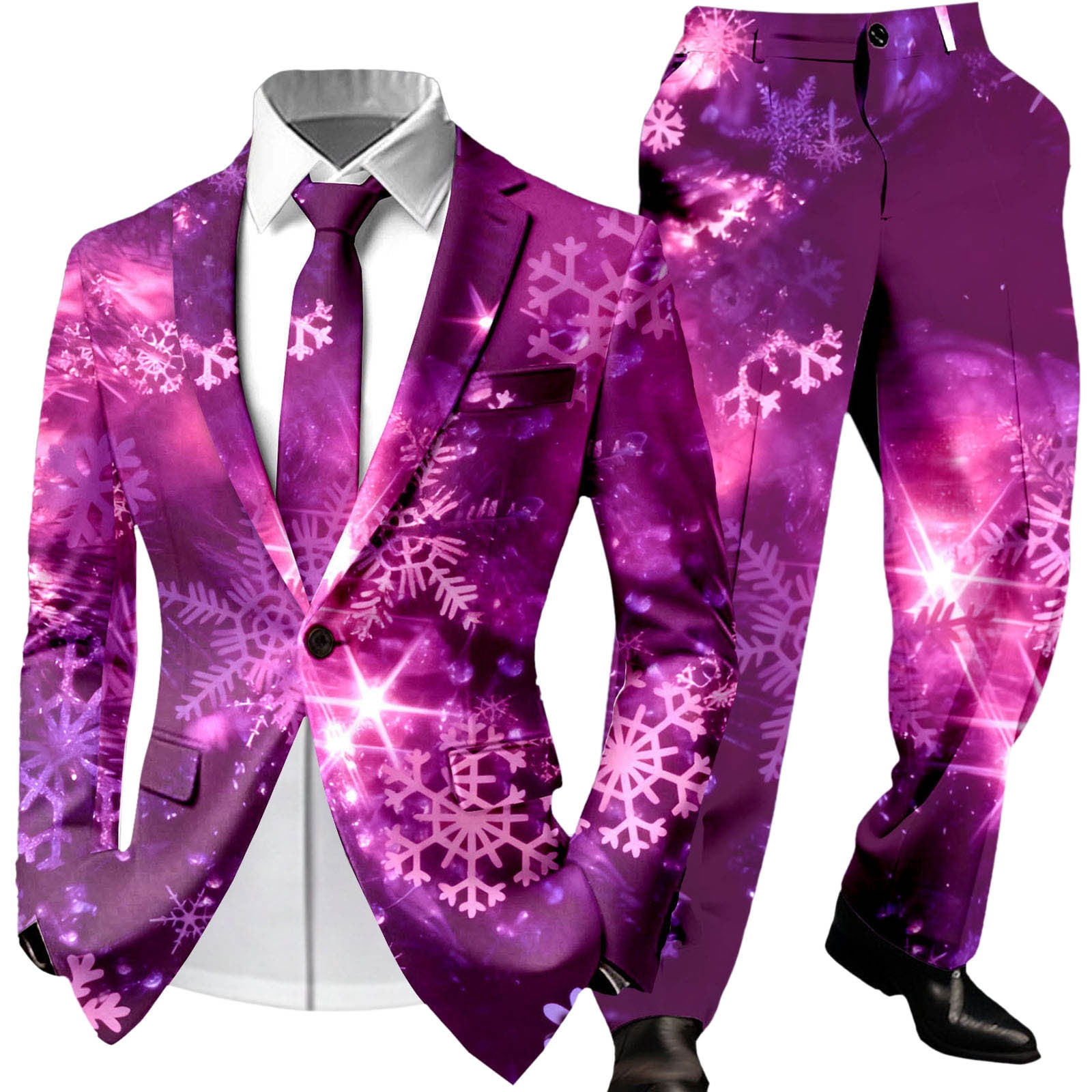 Adult Mens Christmas Suits 2 Piece Funny One Button Xmas Formal Jacket ...