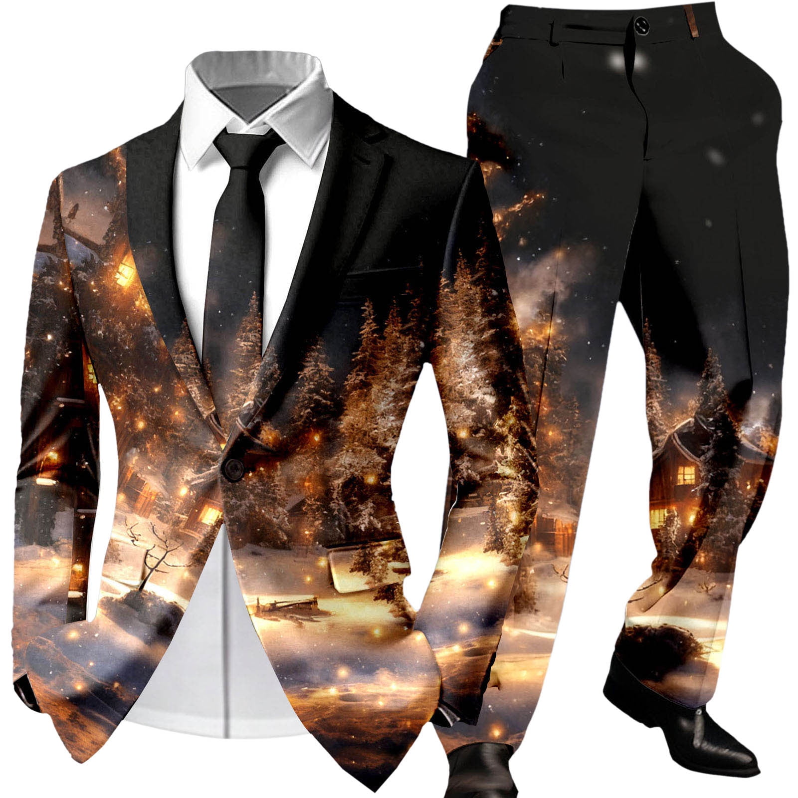 Adult Mens Christmas Suits 2 Piece Funny One Button Xmas Formal Jacket ...