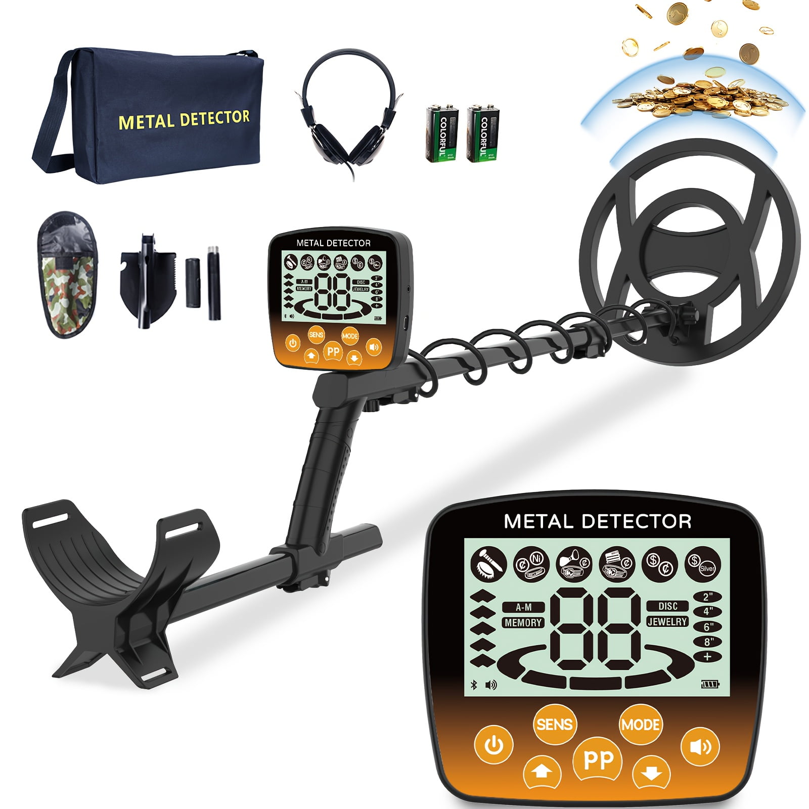 Adult Metal Detector, Professional High- Detector, 5 Modes, with ...
