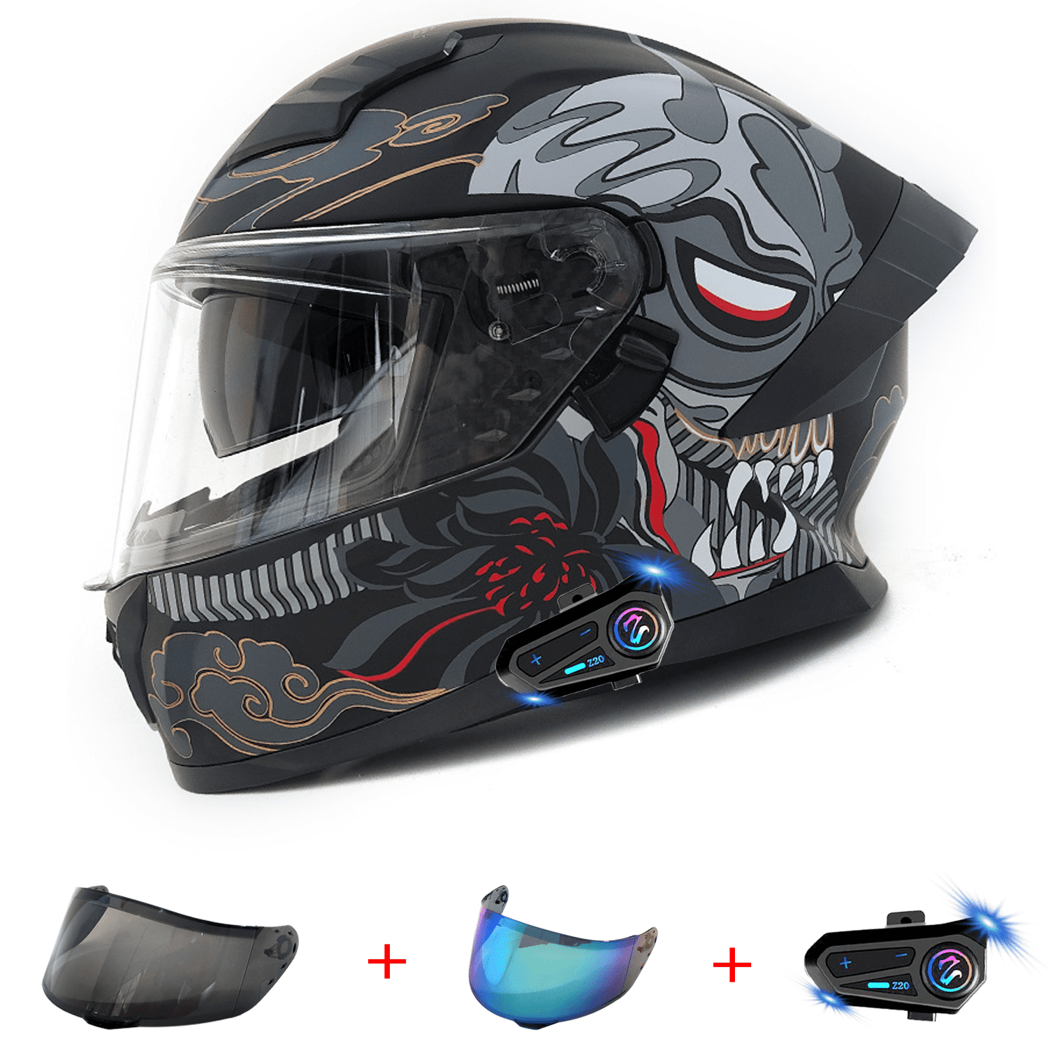 Adult Motorcycle Helmet,Full Face Motorcycle Helmet,Dot Approved,Built ...