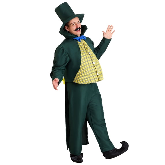 Halloween Adult Munchkin Mayor Costume with Green Suit and 10-inch Hat ...