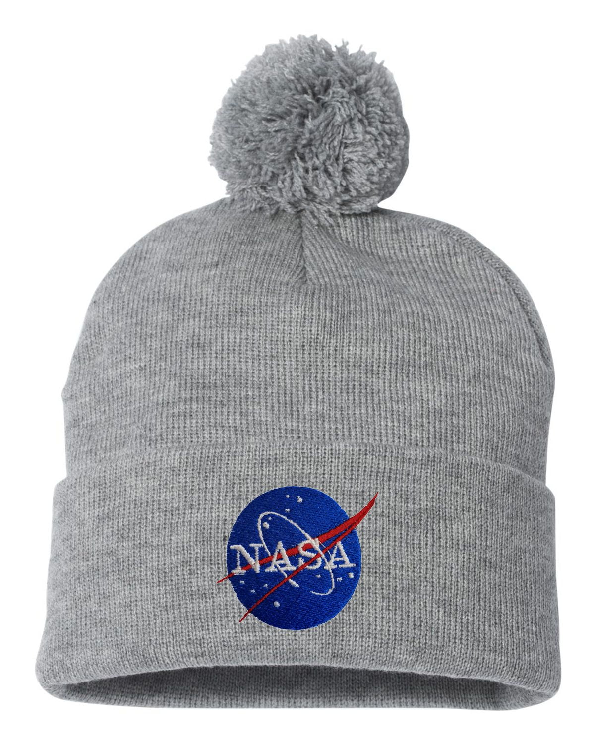 Adult NASA Insignia Logo Embroidered Knit Beanie Pom Cap - Walmart.com