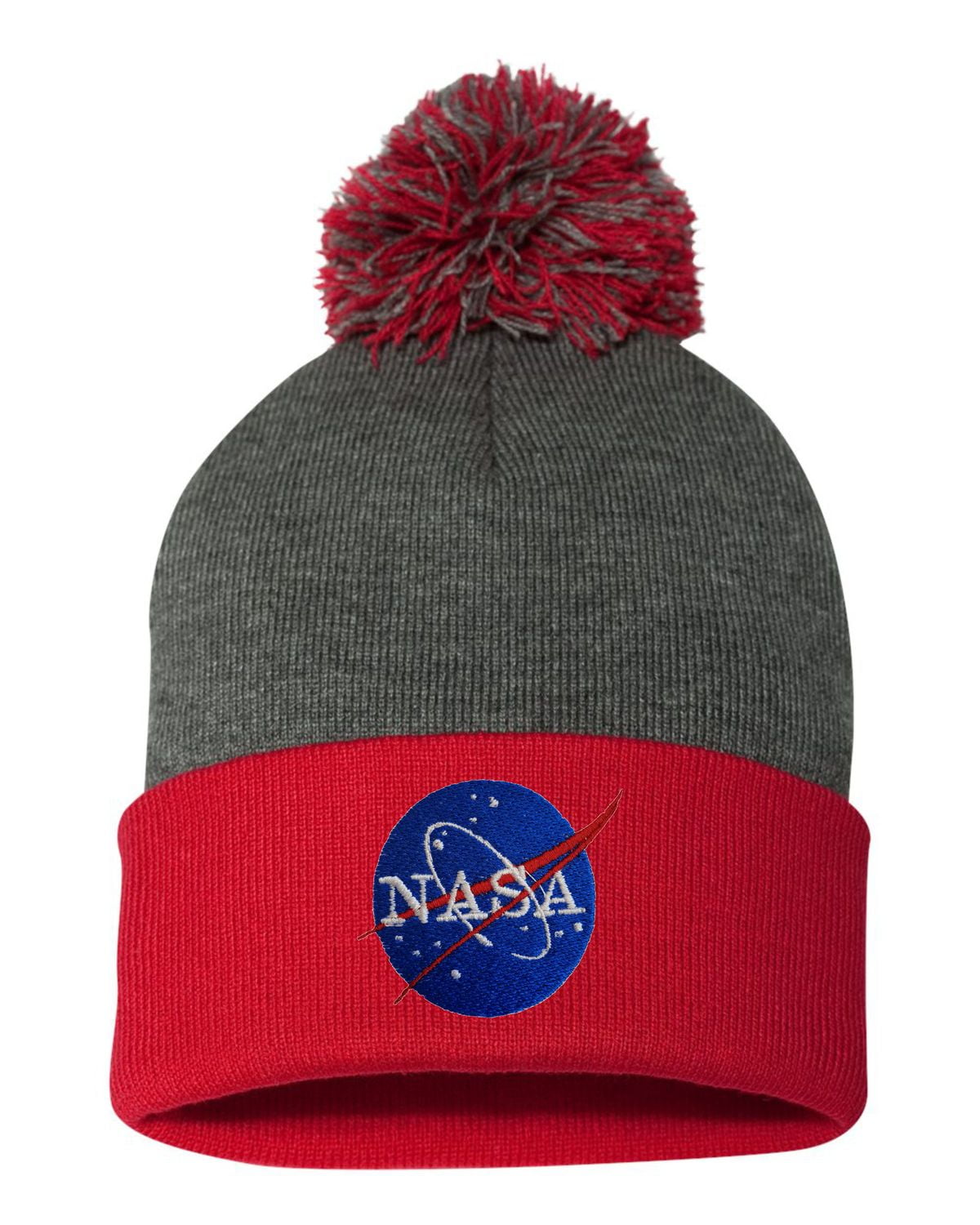 Adult NASA Insignia Logo Embroidered Knit Beanie Pom Cap - Walmart.com