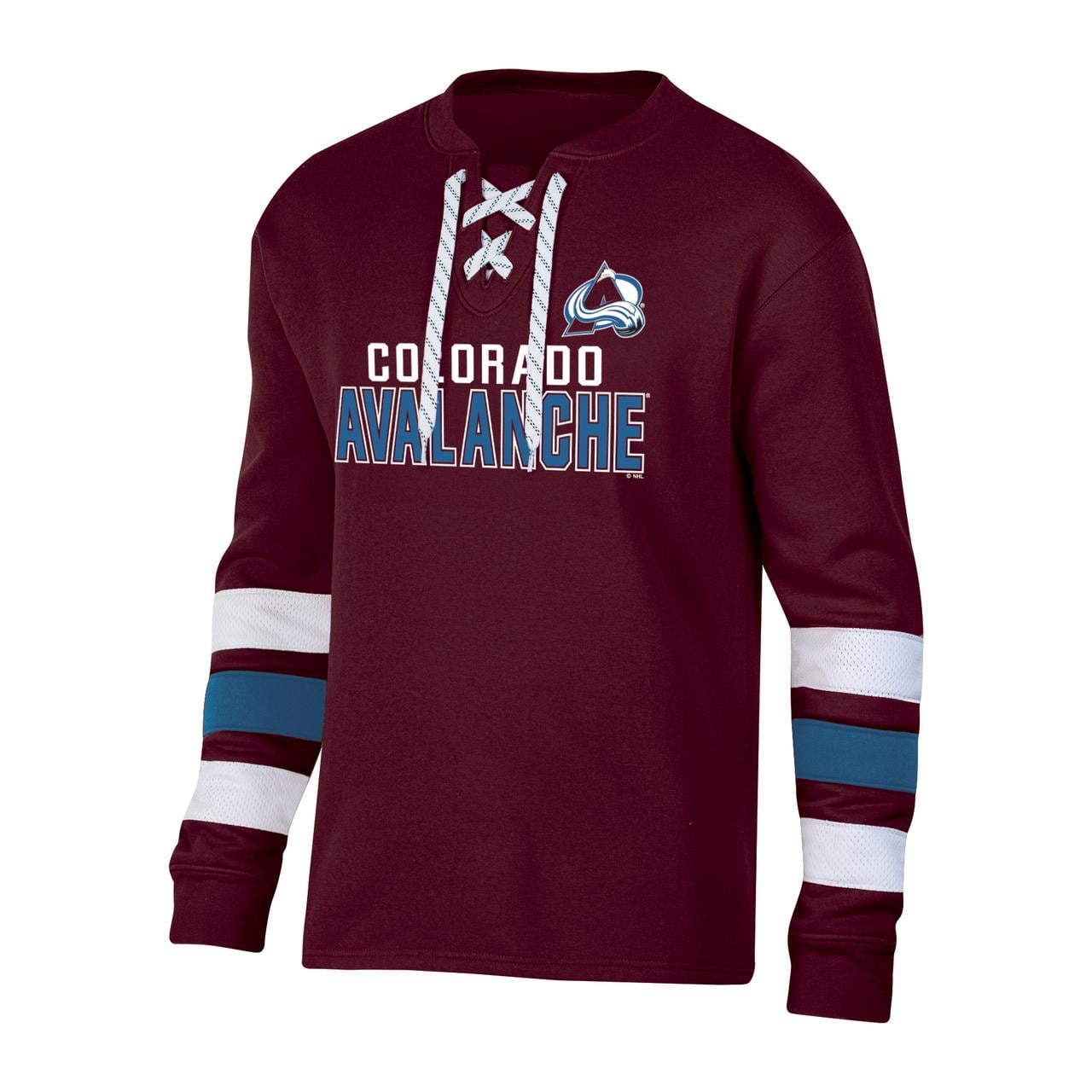 Adult NHL Colorado Avalanche Lace-Up Crew Fleece - Walmart.com