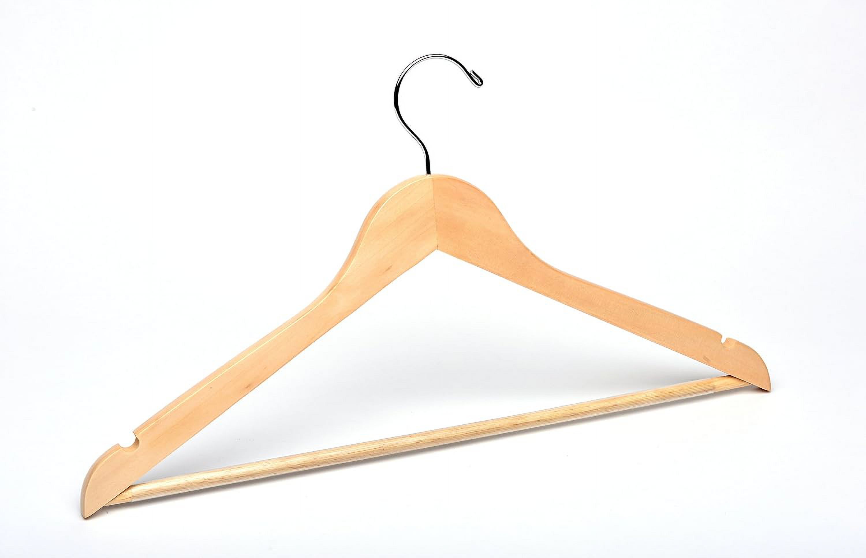Adult Natural Suit with Pant Bar Wooden Hanger, Box of 50 - Walmart.com
