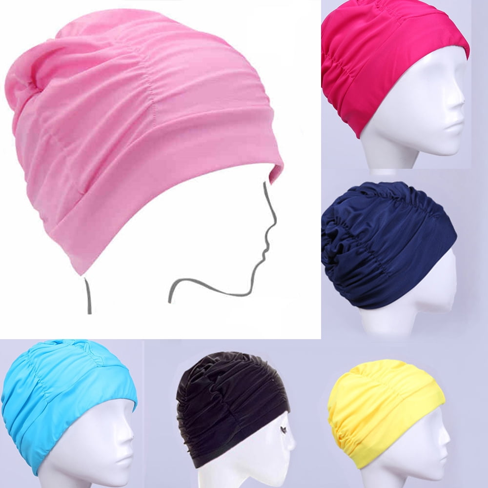 Adult Nylon Swim Caps Breathable Cloth Large Elasticity Caps Women Men ...