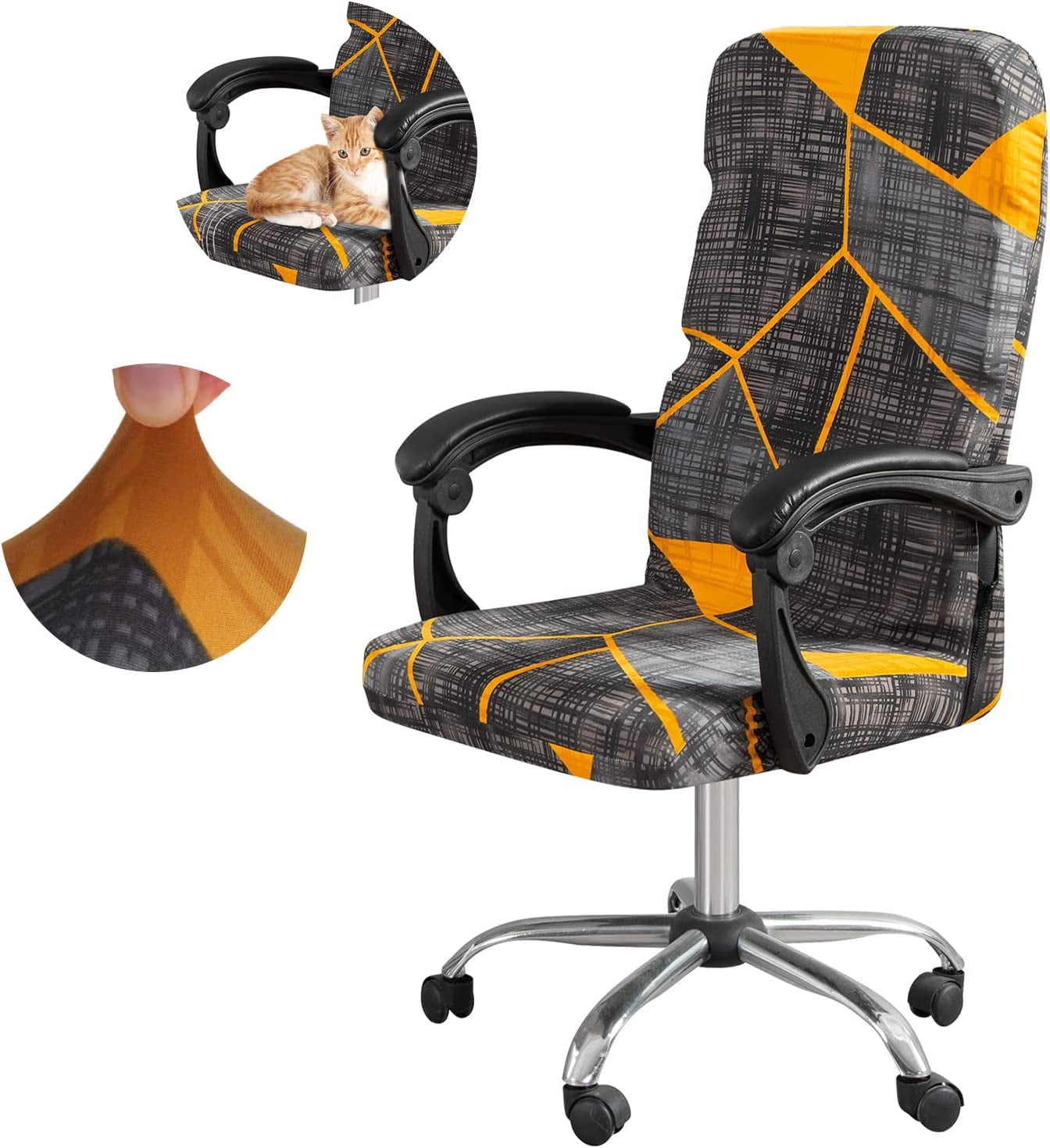 Adult Office Chair Cover, Elastic Stretch Rotating Office Chair Cover ...