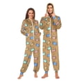 Adult Onesie Blue Background Adult Onesie Crab Zipper One-Piece Pajamas ...