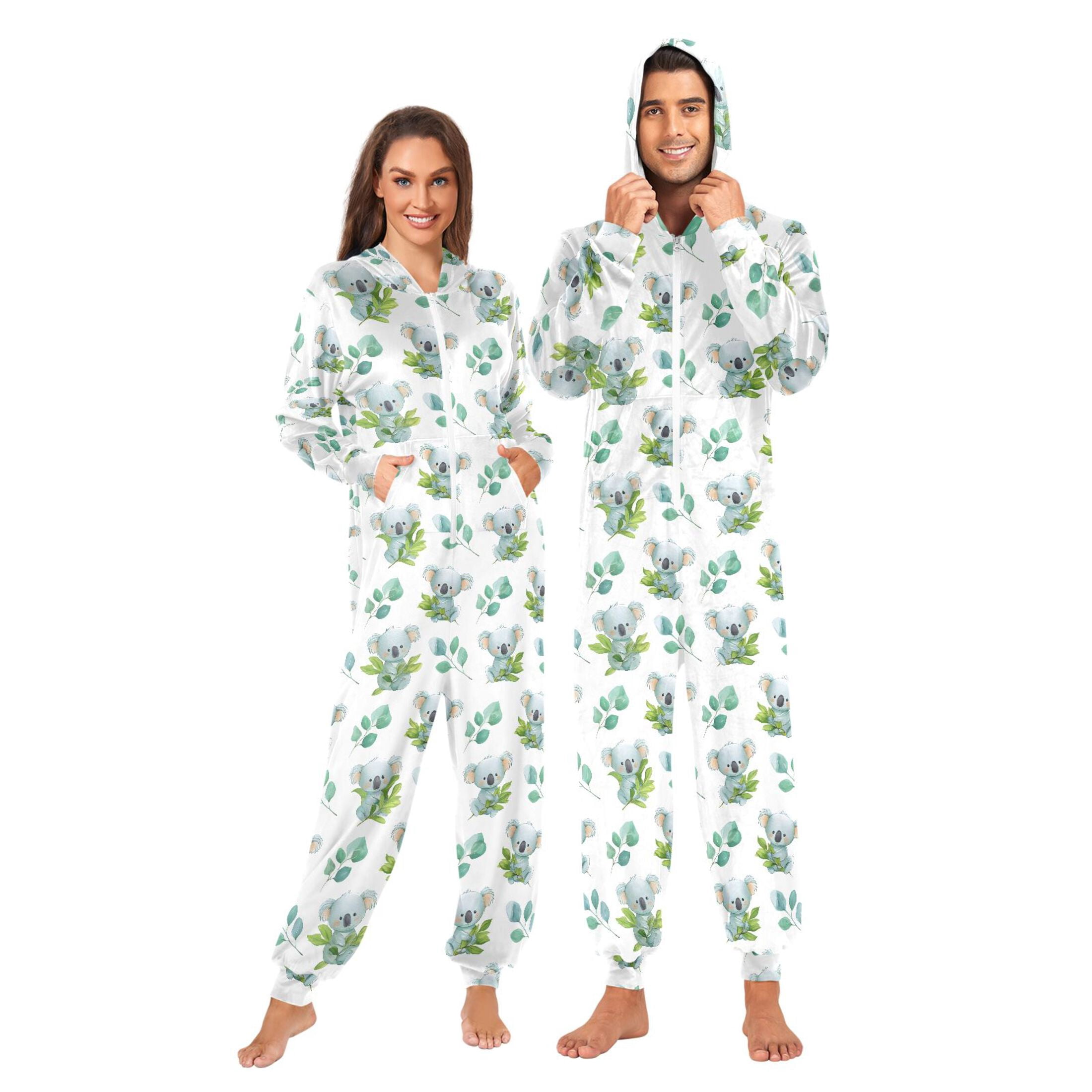 Adult Onesie Blue Background Adult Onesie Koala Eucalyptus Leaves ...