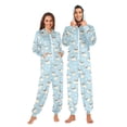 Adult Onesie Blue Background Adult Onesie Pugs Zipper One-Piece Pajamas ...