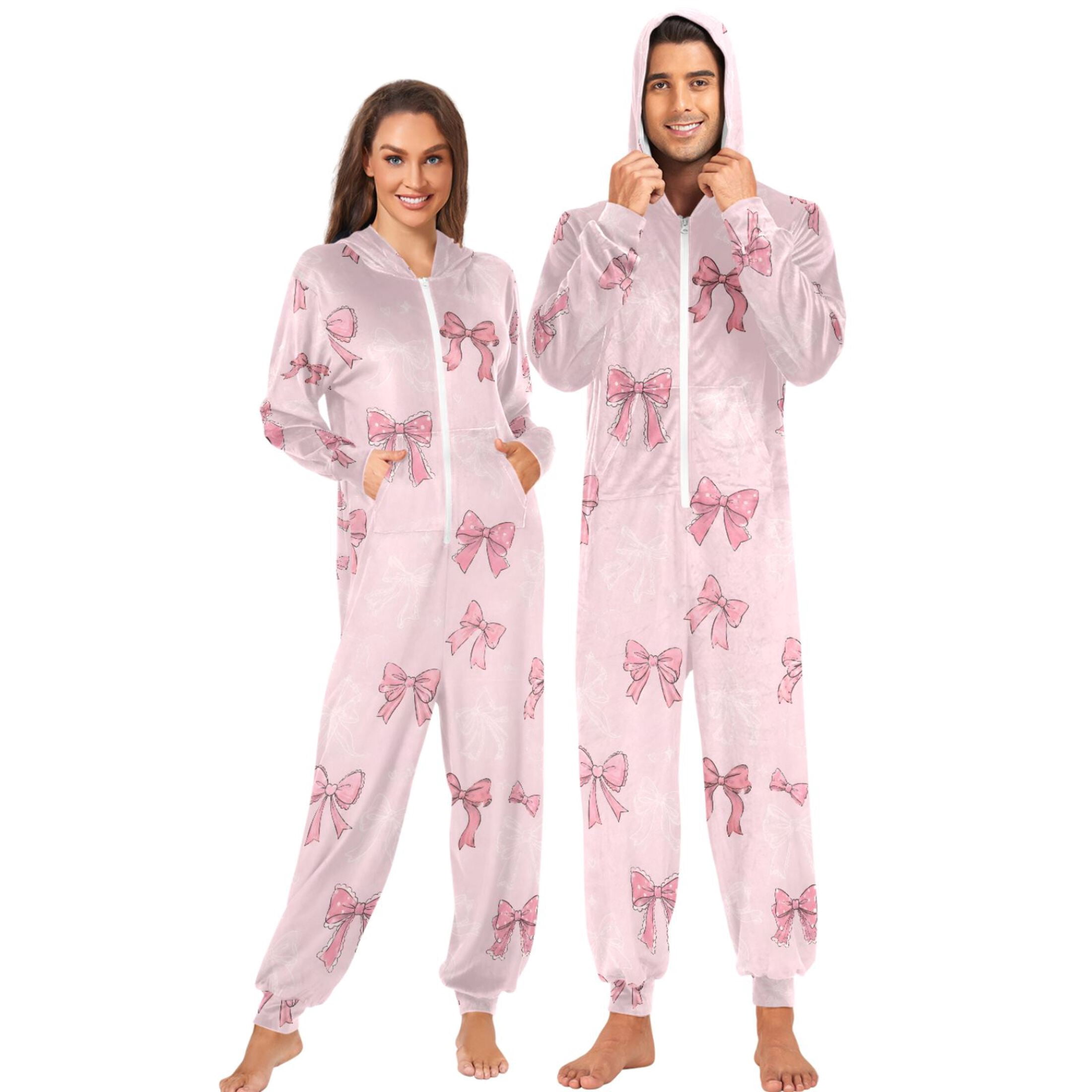 Adult Onesie Pajamas with Beautiful Bows XL - Walmart.com