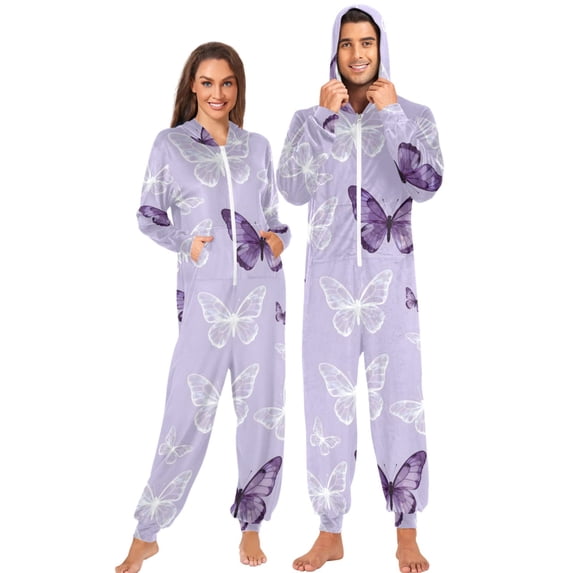 Adult Onesie Pajamas with Butterfly Purple S - Walmart.com