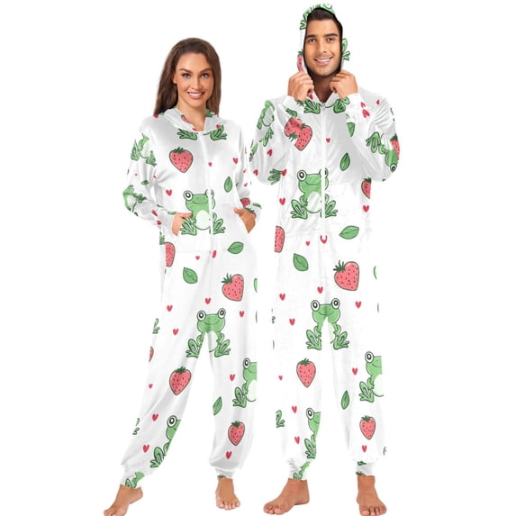 Adult Onesie Pajamas with Frog Strawberry M - Walmart.com
