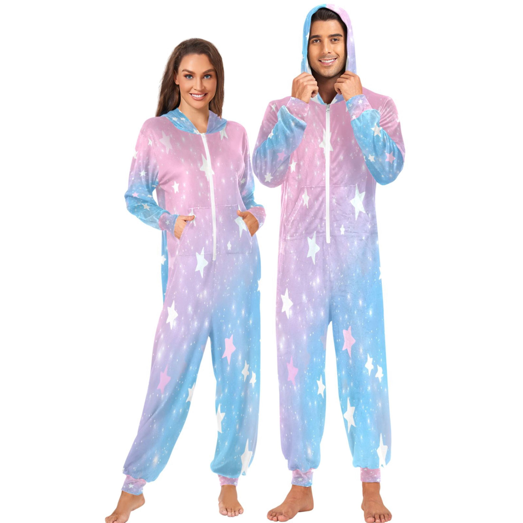 Adult Onesie Pajamas with Glittering Stars L - Walmart.com
