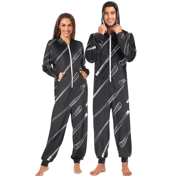 Adult Onesie Pajamas with Hockey Sticks XL - Walmart.com