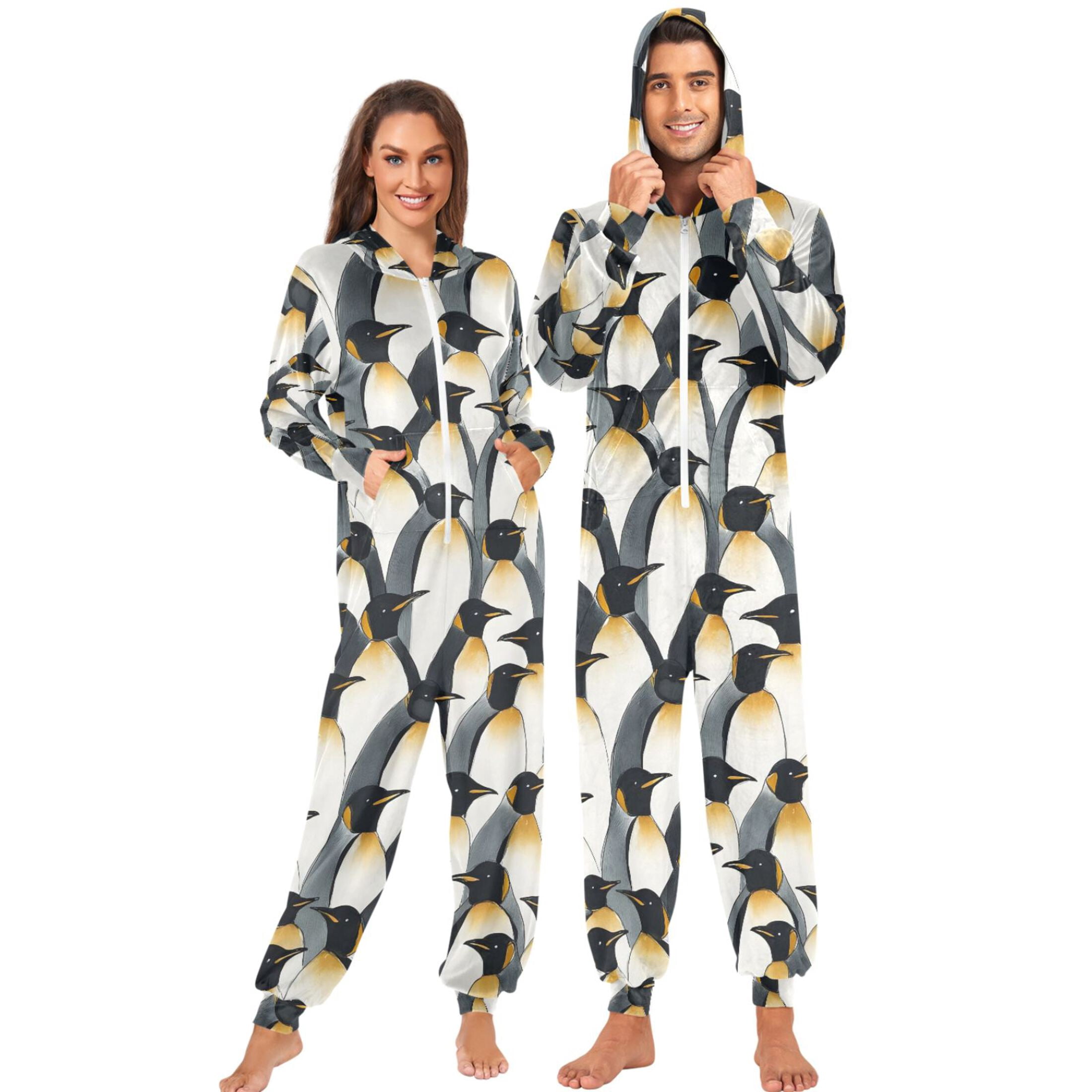 Adult Onesie Pajamas with Penguins Pattern L - Walmart.com