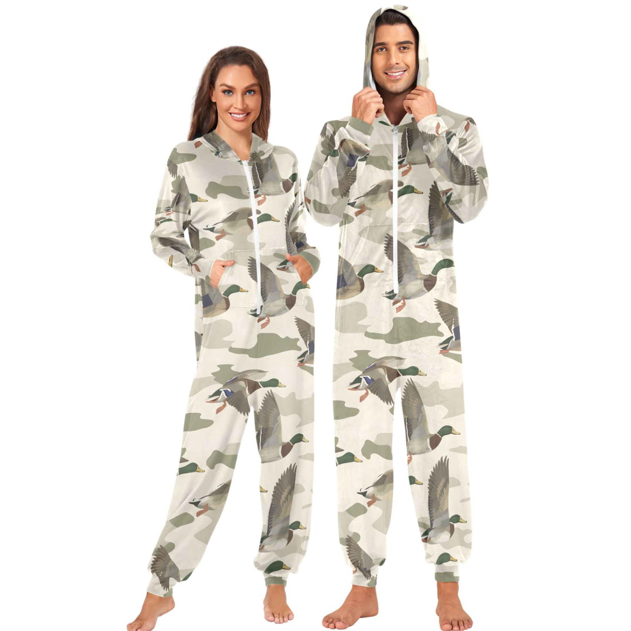 Adult Onesie Pajamas with Wild Duck M - Walmart.com