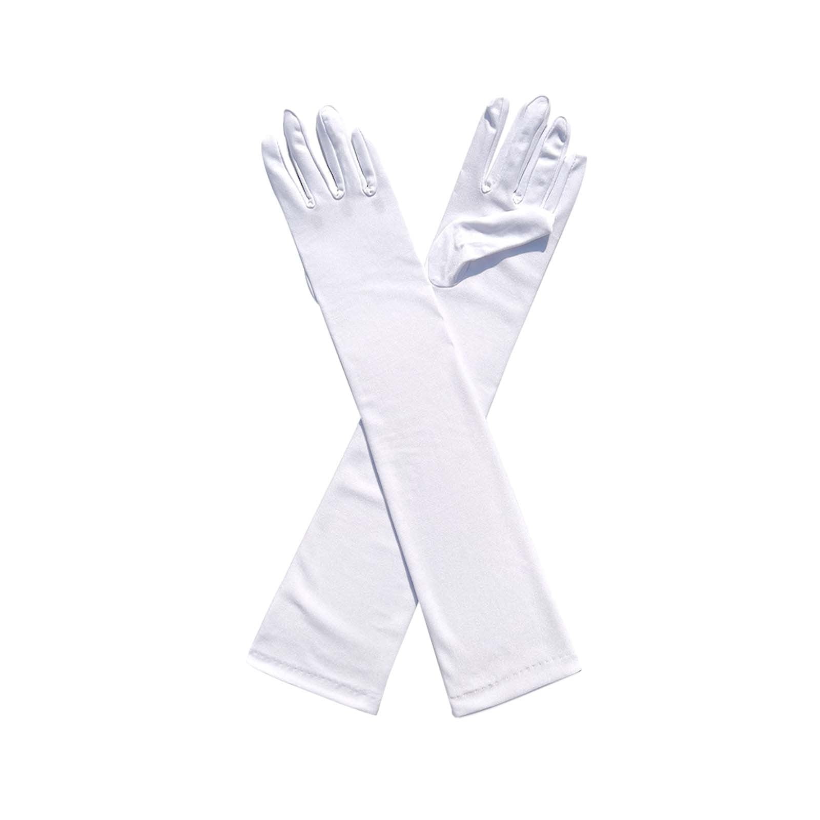 Adult Over Elbow Stretch Long Spandex Opera Gloves, White - Walmart.com