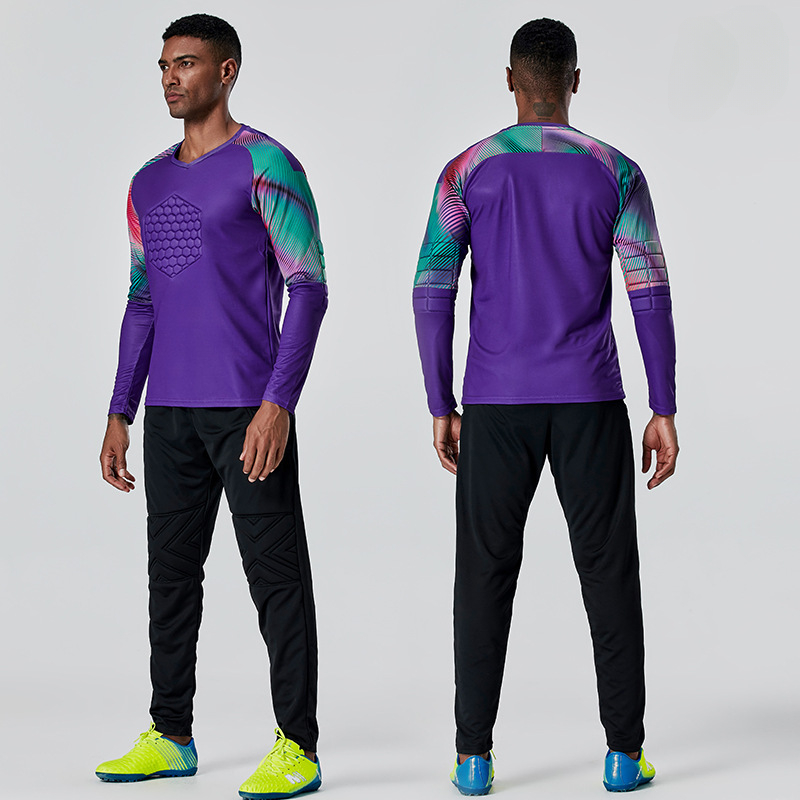 Adult Padded Goalkeeper Soccer Jersey and Pants Long Sleeve Goalie ...