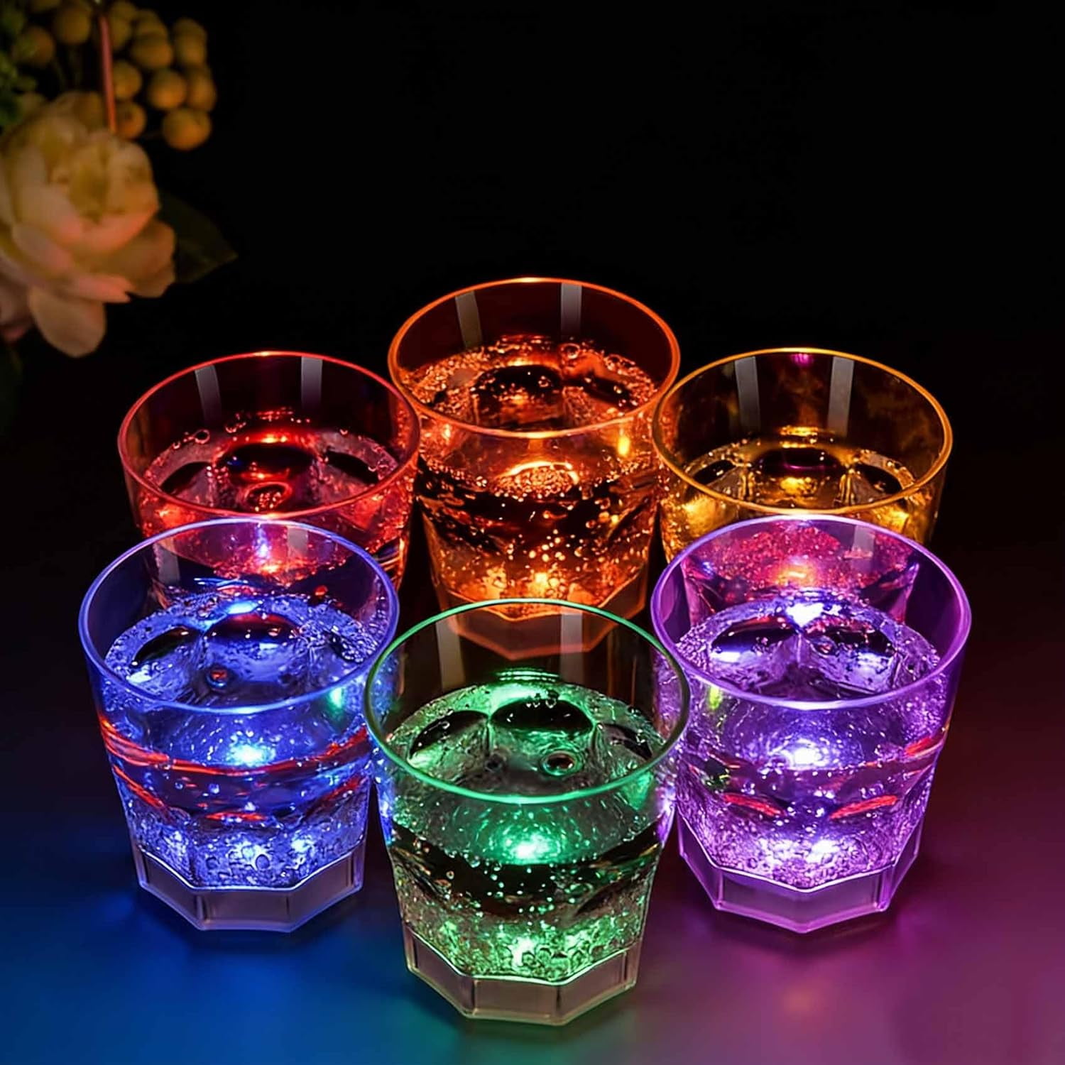 Adult Party Favor LED Light Up Cups Set of 6 - Liquid Activated Wine ...