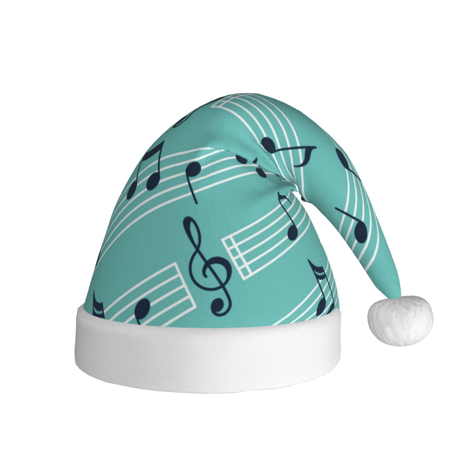 Adult Plush Santa Hat Assortment Music Notes Soft Fleece Christmas ...