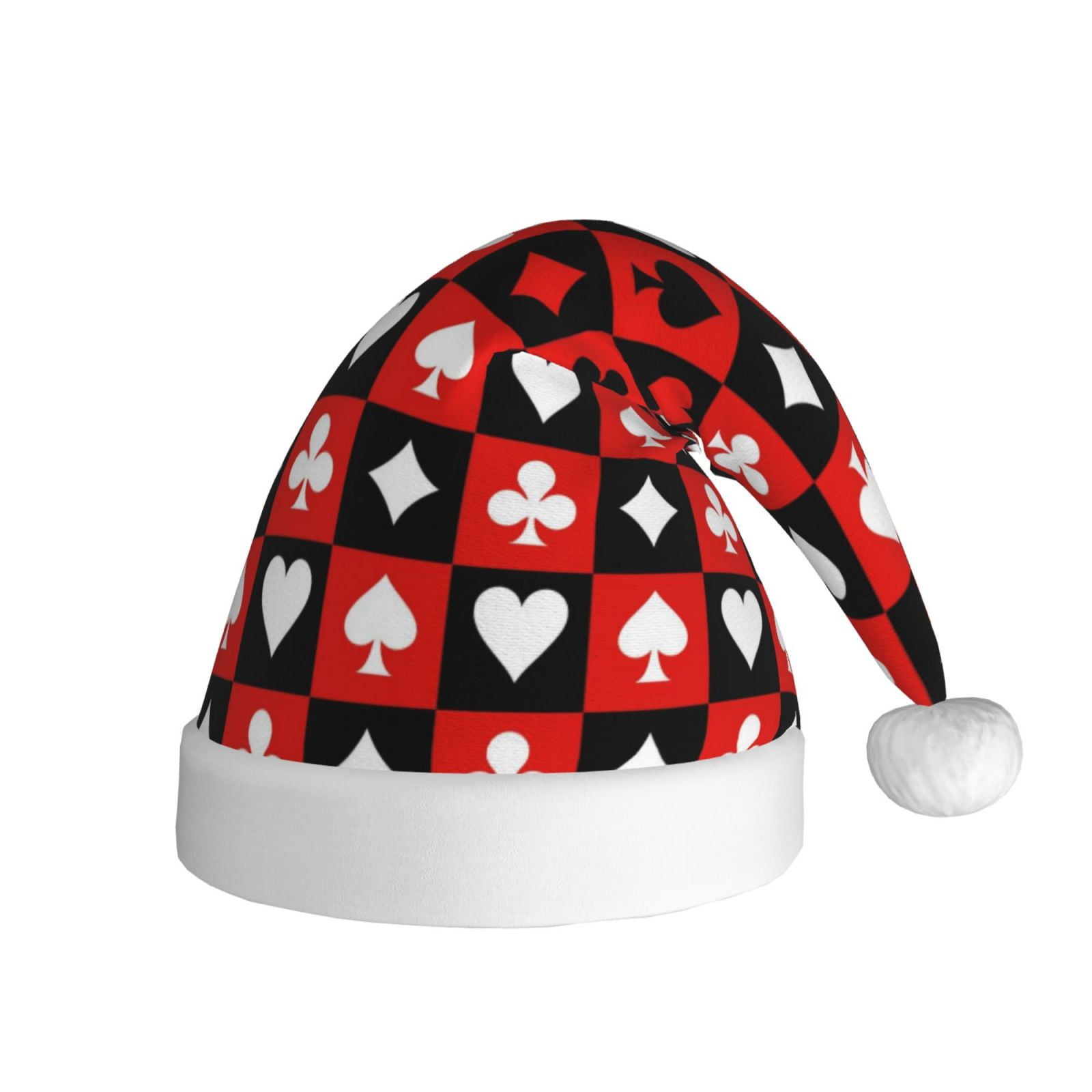Adult Plush Santa Hat Card Suit Chess Board Soft Fleece Christmas ...