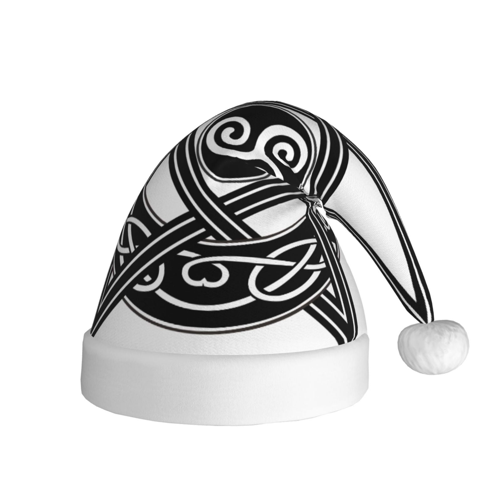 Adult Plush Santa Hat Celtic Moon Star Triple Spiral Soft Fleece ...