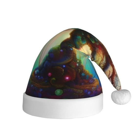 Adult Plush Santa Hat Fantasy Tree Soft Fleece Christmas Holiday ...