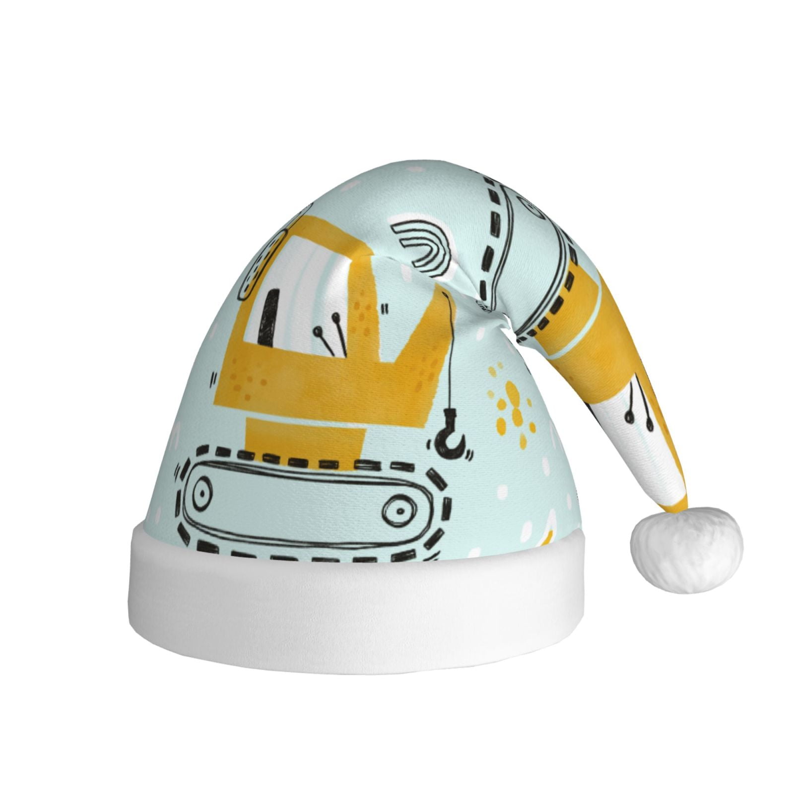 Adult Plush Santa Hat Funny Construction Transport Soft Fleece ...