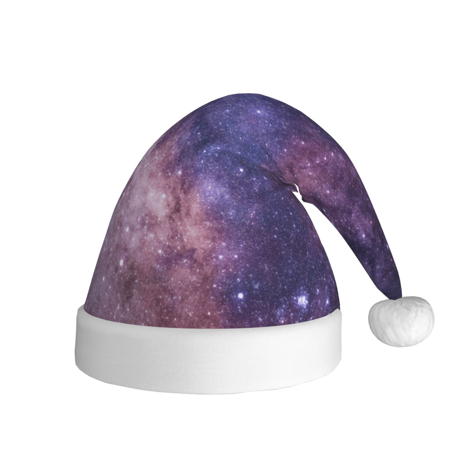 Adult Plush Santa Hat Galaxy Soft Fleece Christmas Holiday Costume ...
