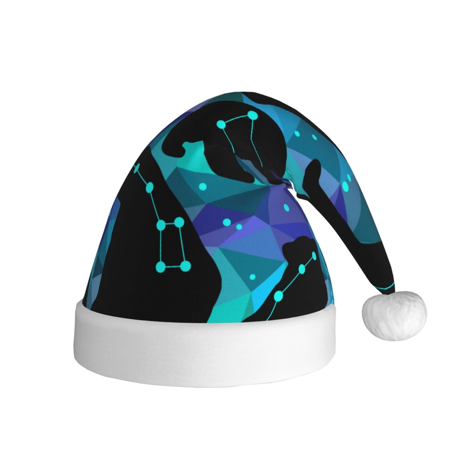 Adult Plush Santa Hat Geometric Ursa Major And Silhouettes Of The Bears ...