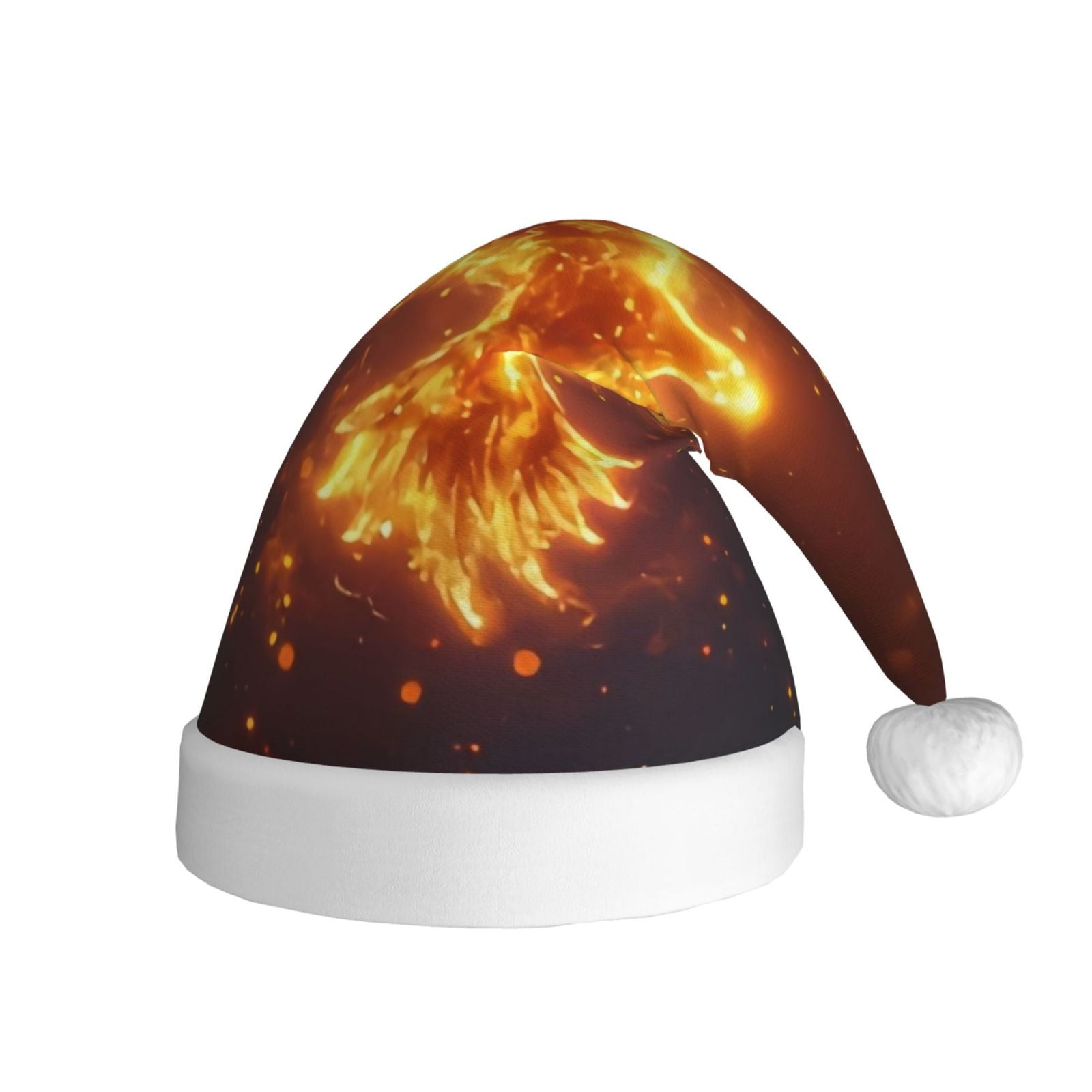 Adult Plush Santa Hat Phoenix Cosmic Print Soft Fleece Christmas ...