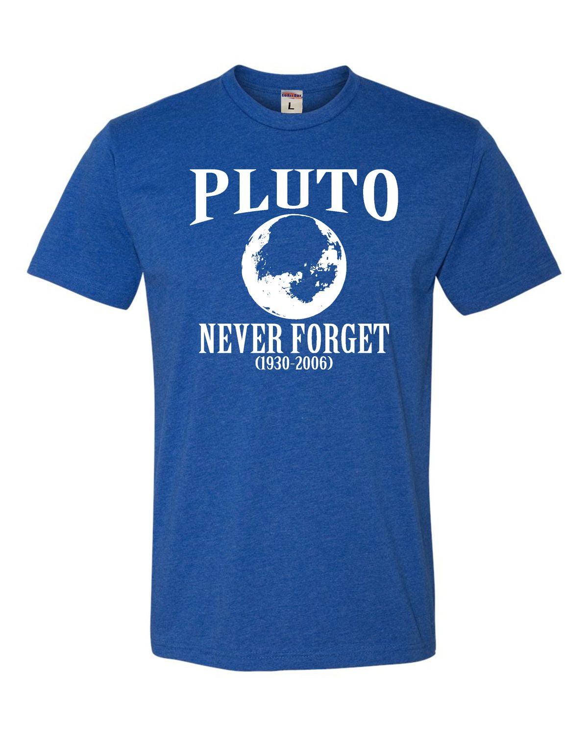 Adult Pluto Never Forget 1930 - 2006 Funny Science Deluxe T-Shirt ...