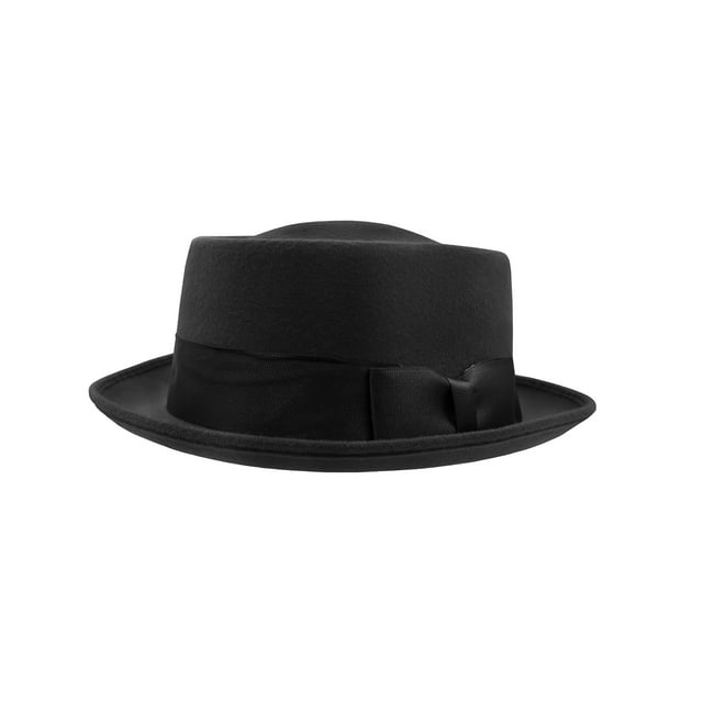 Adult Pork Pie Porkpie Top Hat Felt Casual Boater Gangster Cap Costume ...