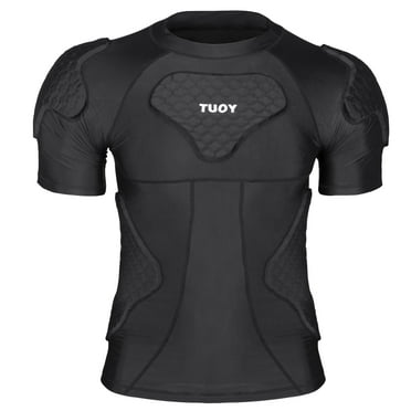 Padded Compression Shirt Long Sleeve Protective Top Rib Chest Protector ...