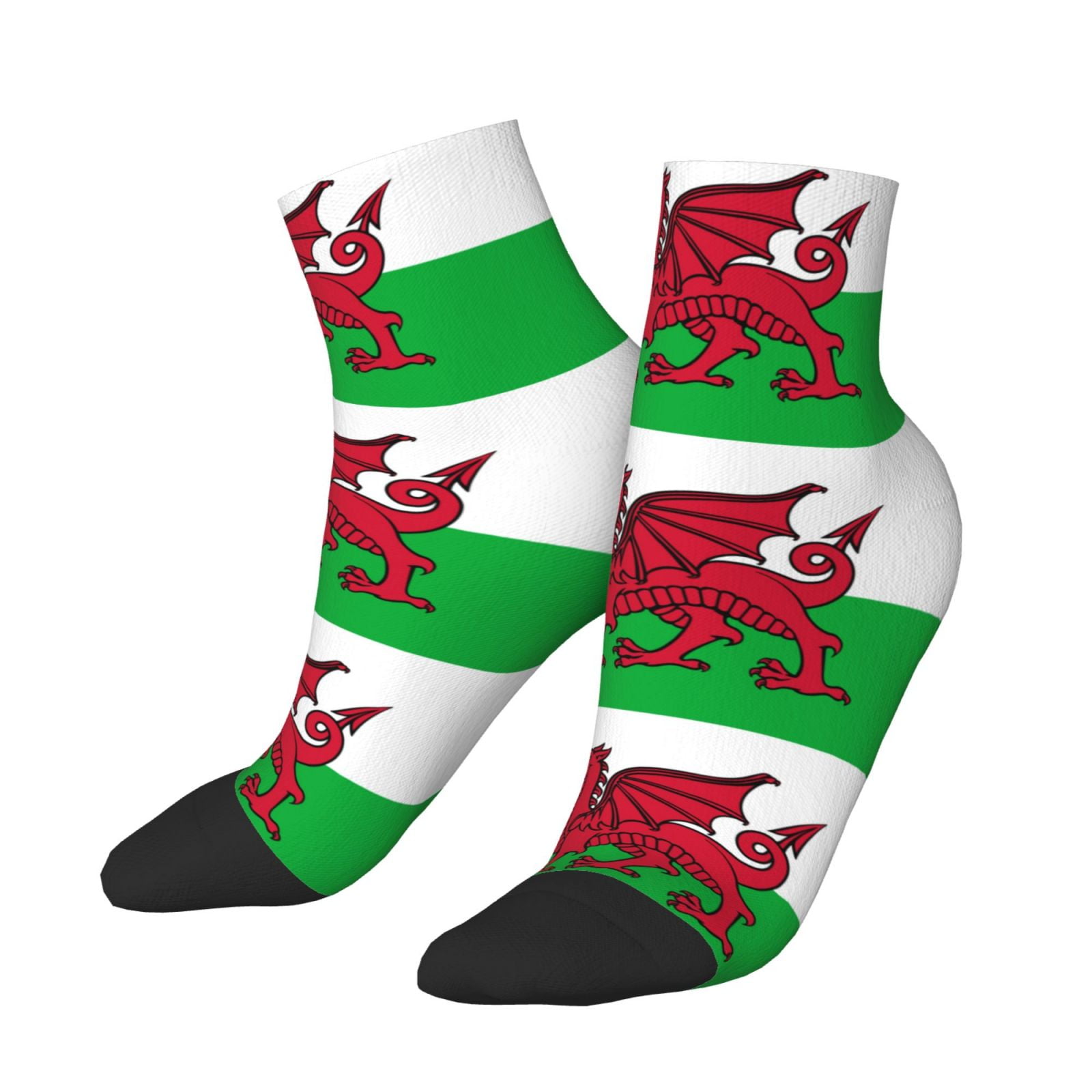 Adult Quarter Ankle Socks Welsh Dragon Flag Cushion Ventilation Sports ...